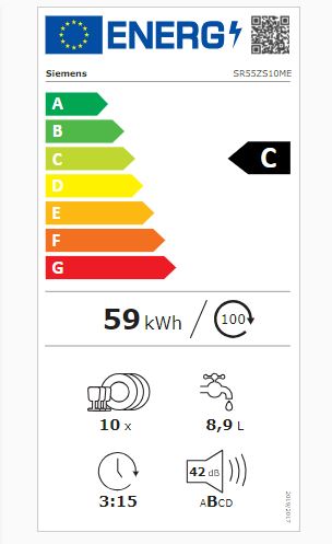 Siemens SR55ZS10ME iQ500 Teilintegrierter Geschirrspüler, 45 cm breit ...