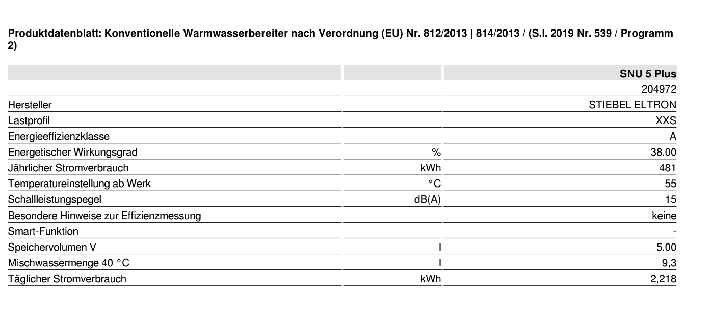 STIEBEL ELTRON SNU 5 Plus + MAE-K Kleinspeicher im Set mit ...